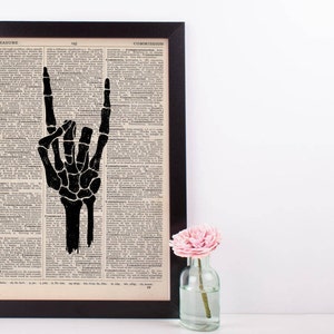 I Love You Sign Language Skeleton Hand Dictionary Print - Etsy France