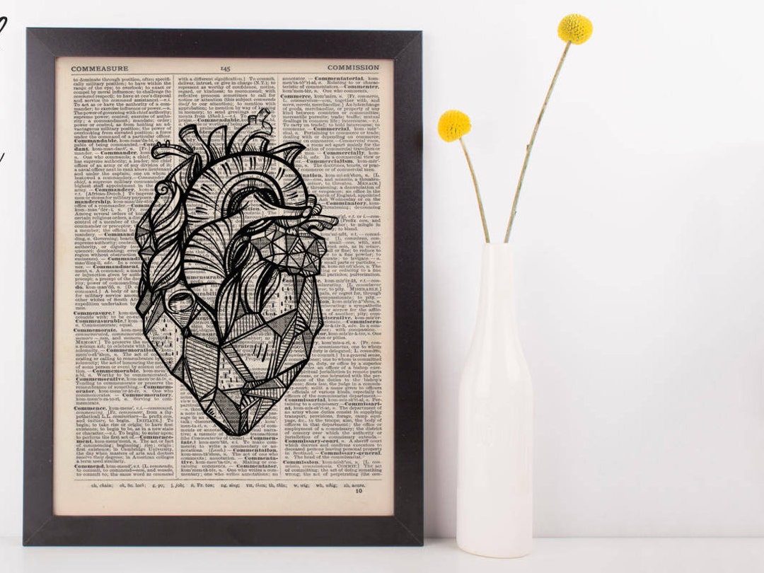 Geometric Heart Dictionary Print - Etsy Denmark