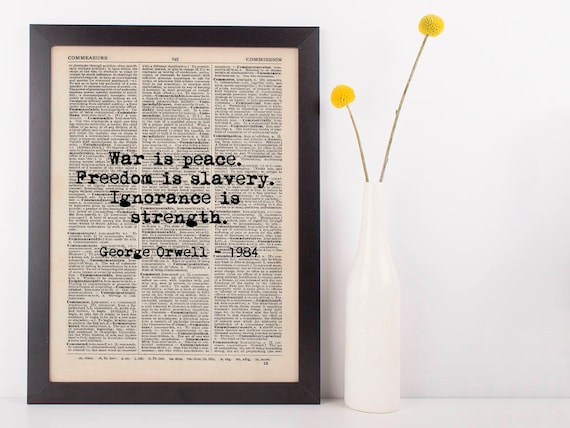 War is Peace George Orwell 1984 Dictionary Art Print Inspire | Etsy