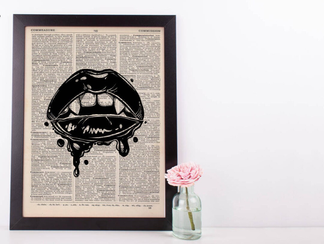 Vampire Bleeding Lips Dictionary Print - Etsy UK