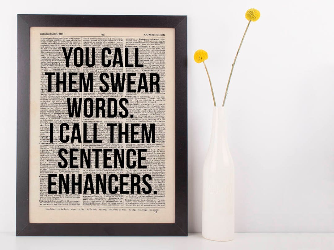 You Call Them Swear Words. Dictionary Art Funny Wall Decor Art Sarcasm ...