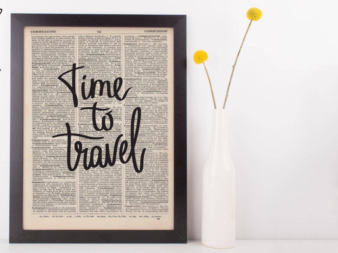 Time to Travel Dictionary Print - Etsy