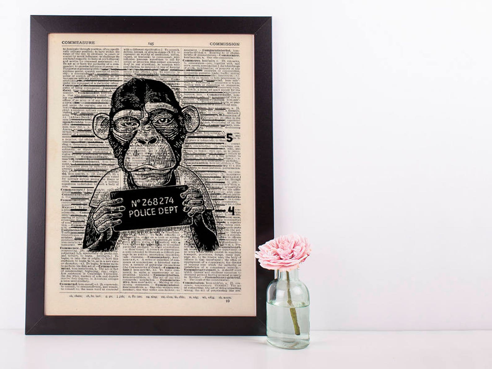 Criminal Monkey Dictionary Art Print Set Animals Clothes - Etsy