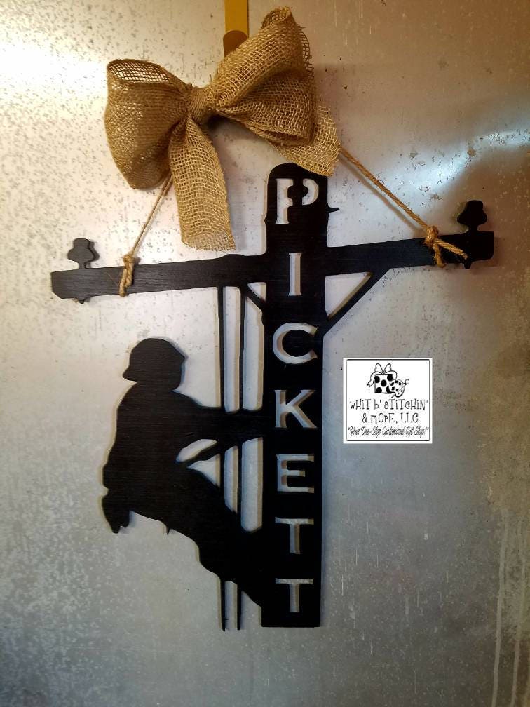 Lineman Door Hanger, Lineman Gift, Lineman Career, Lineman Stuff, Door ...