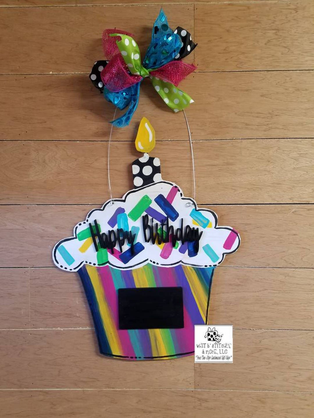 Happy Birthday Door Hanger, Cupcake Door Hanger, Birthday Door Hanger ...