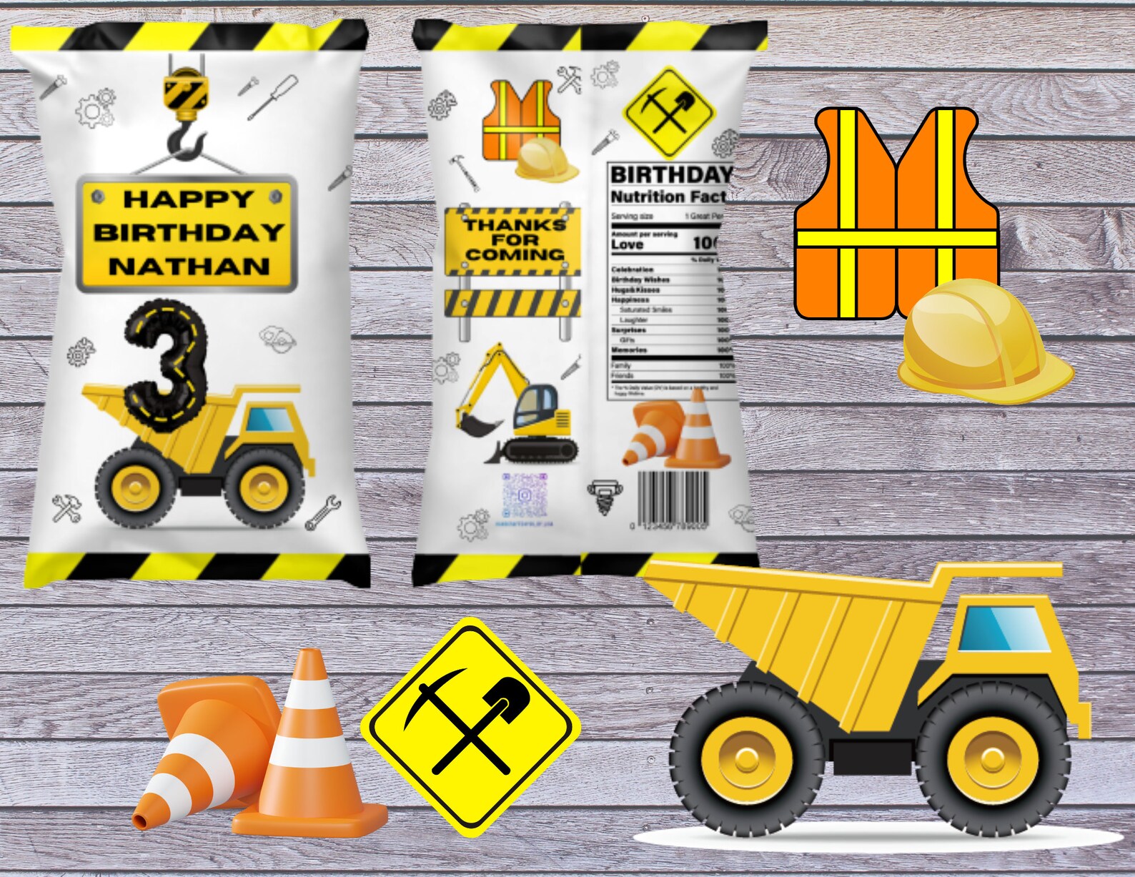 Construction Theme Chip Bags - Etsy