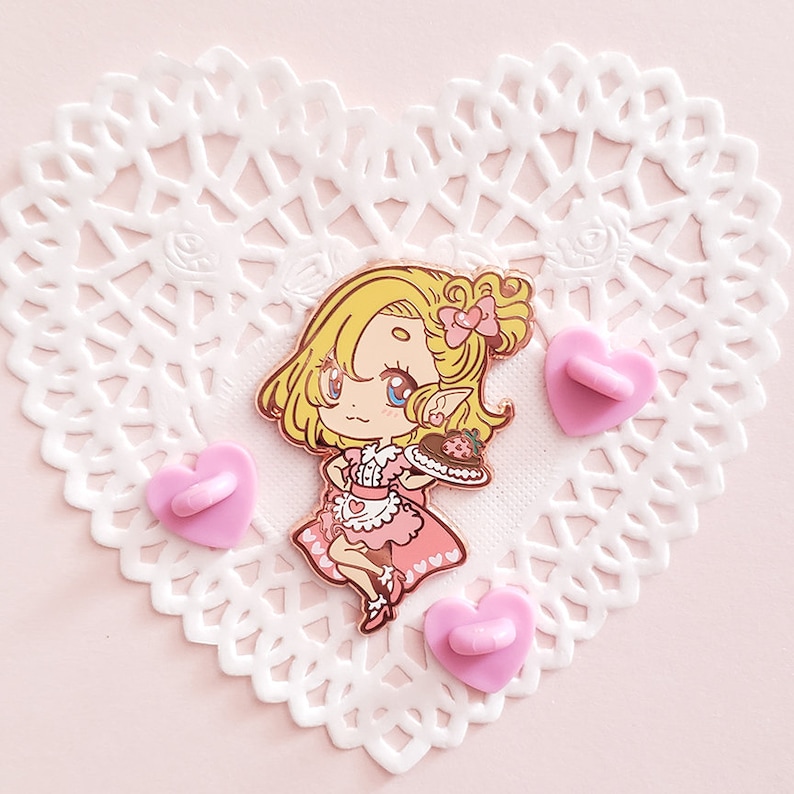 Waifu Cafe 2 Rose Gold Plated Hard Enamel Pin - Etsy