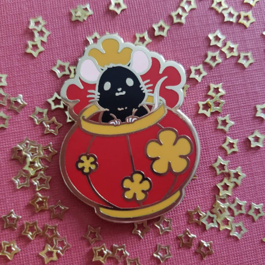 Year of the Rat Hard Enamel Pin - Etsy