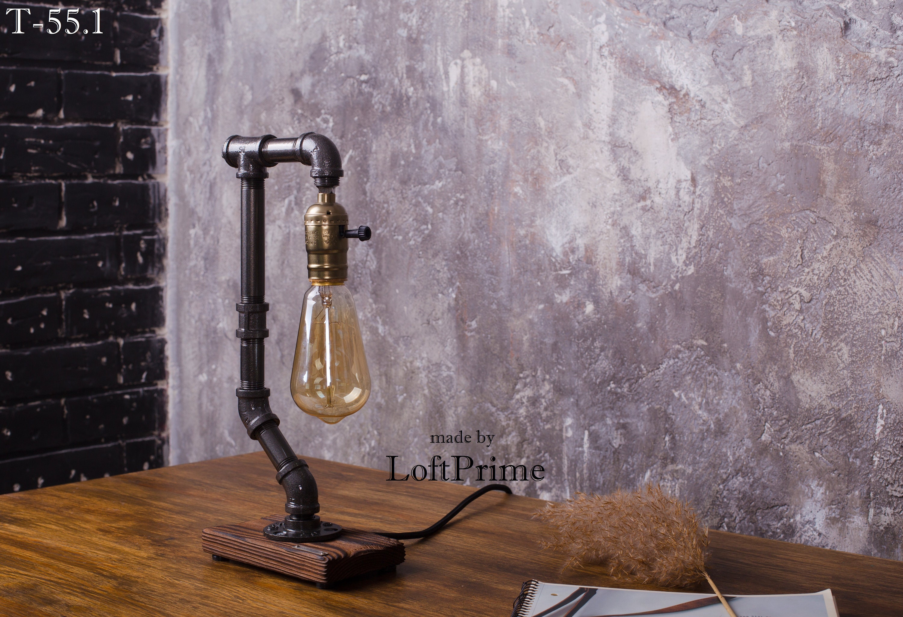 Edison Desk Lamp Lamp for Engineer Pipe Lighting Steel Desk - Etsy UK