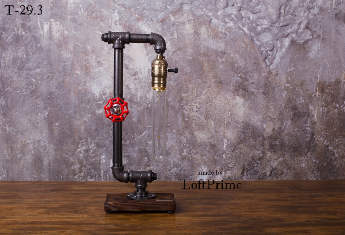 Steam Punk Lamp Wood Pipe Lamp Beautiful Lamp Steampunk - Etsy