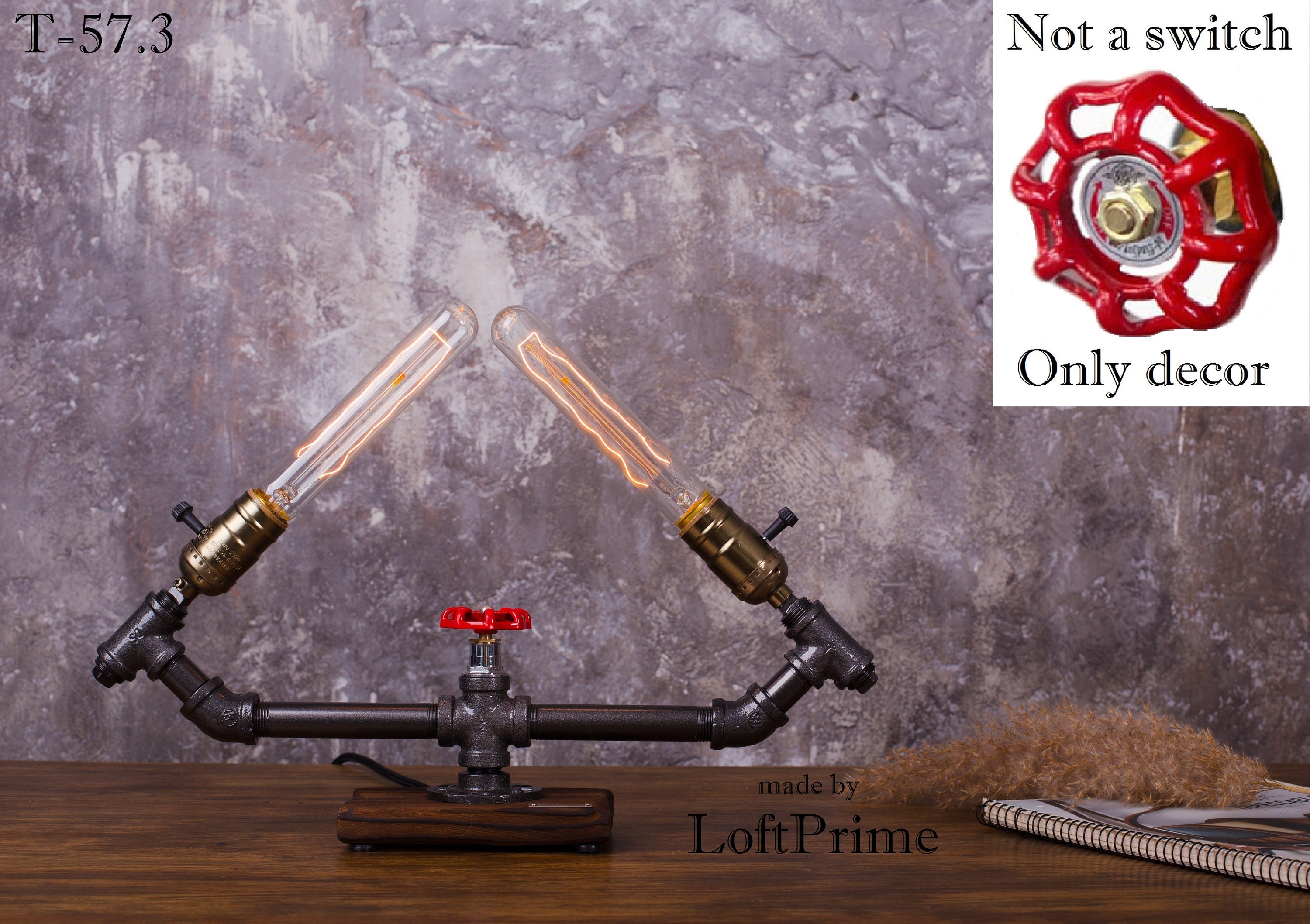 Industrial pipe lamp Black iron pipe lamp Barn lighting | Etsy