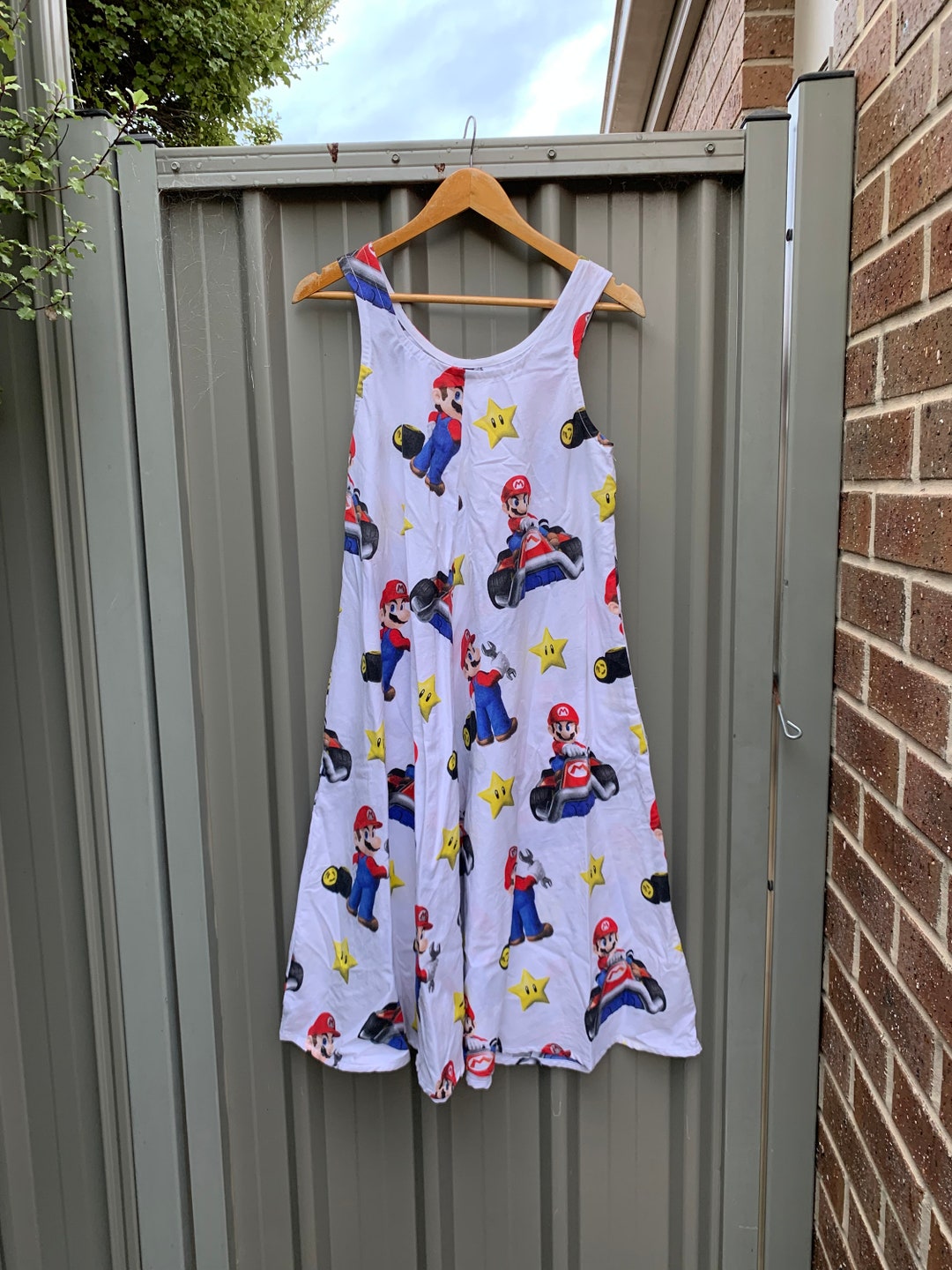 Womens Upcycled Handmade Nintendo Mario Kart Jumper Summer Midi Dress ...