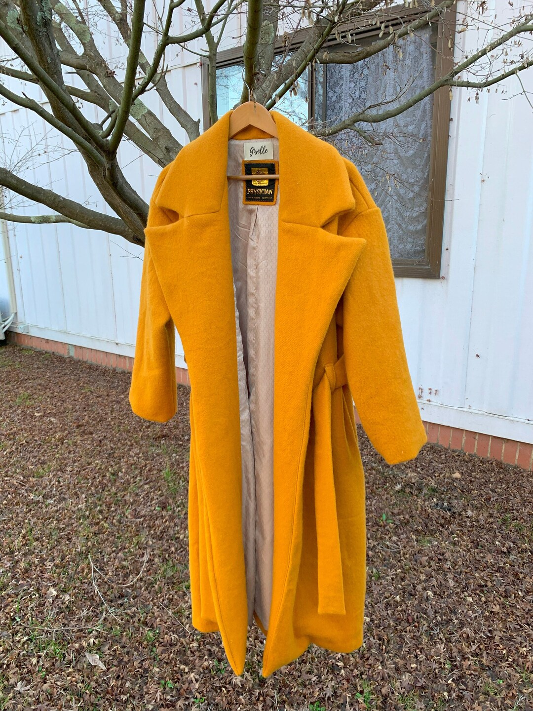 Handmade Upcycled Wool Blanket Coat: Orange Vintage Longline Jacket ...