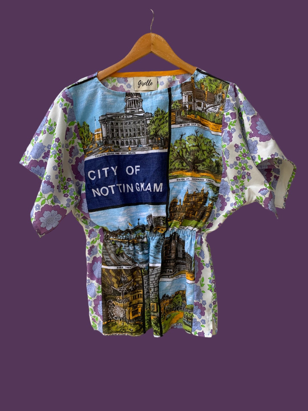Upcycled Tea Towel Blouse: Handmade Vintage Nottingham Top, Size 12 - Etsy