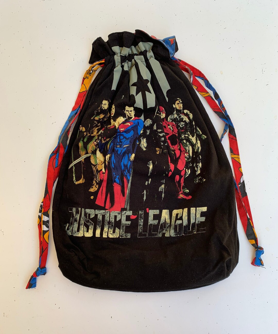 Handmade Upcycled Repurposed T-shirt Lined Black Marvel Justice League ...