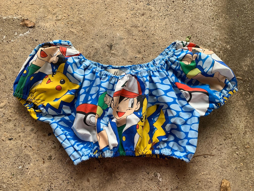 Pokemon Women's Upcycled Handmade Crop Top Size S Retro Summer - Etsy