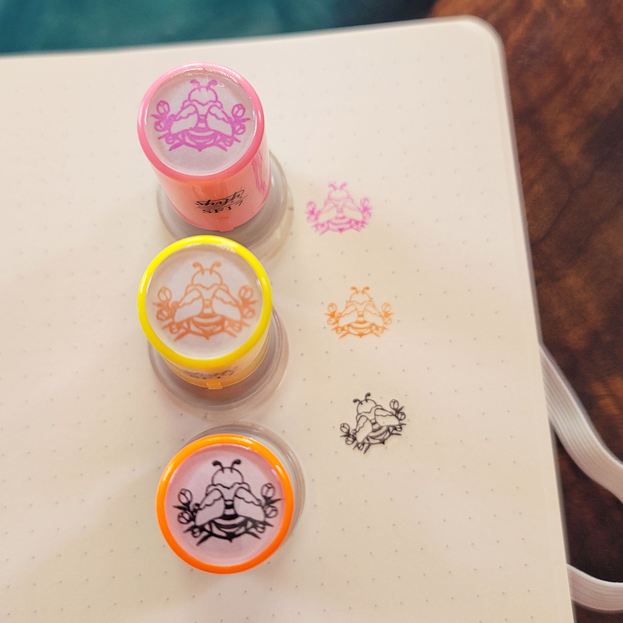 Bees & Flowers Self Inking Stamp - Etsy