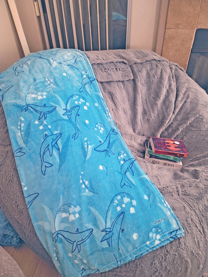 Lily of the Valley Whale Throw Blanket - Etsy