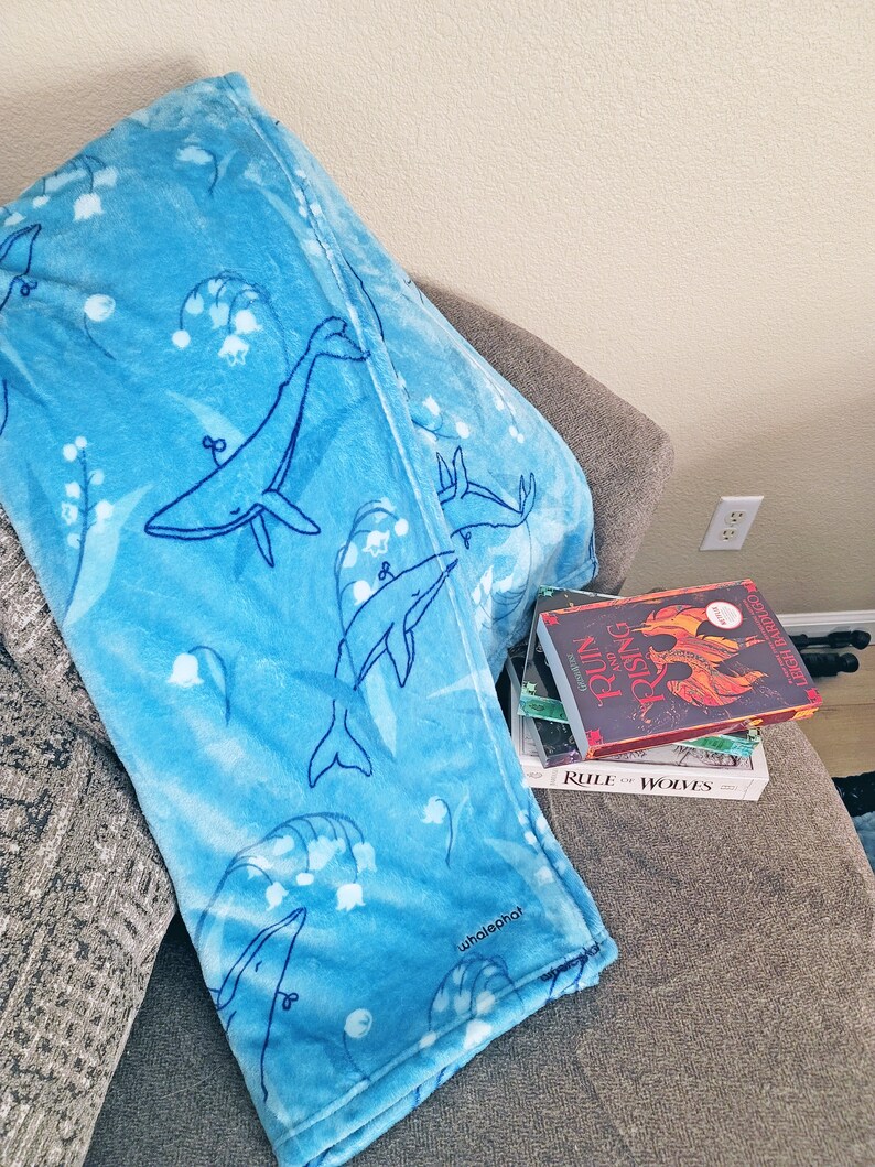 Lily of the Valley Whale Throw Blanket - Etsy