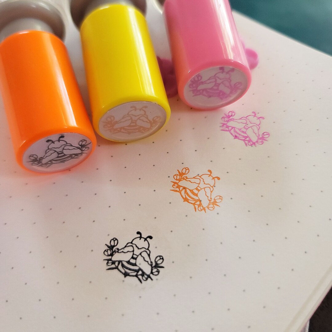 Bees & Flowers Self Inking Stamp - Etsy