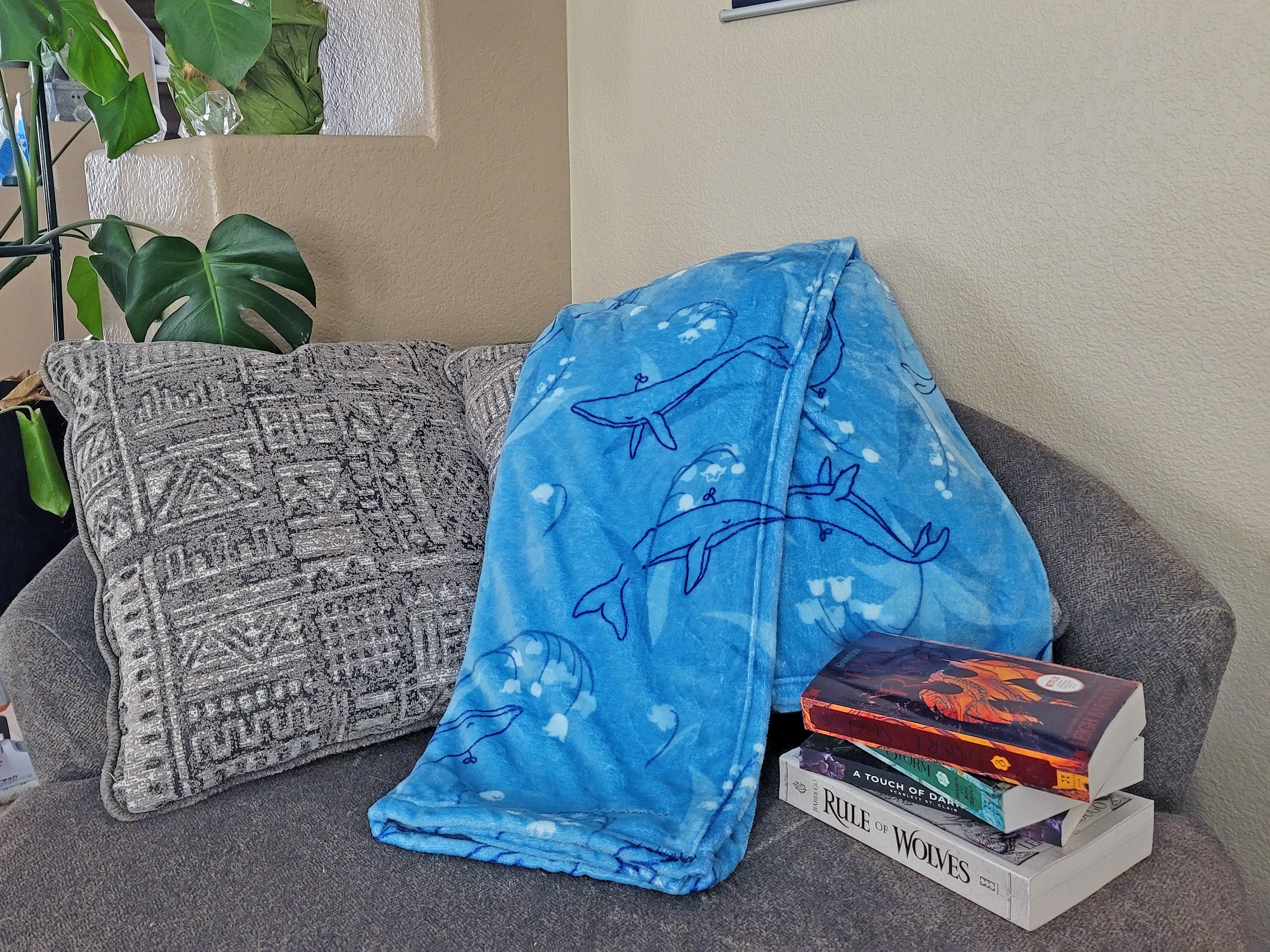 Lily of the Valley Whale Throw Blanket - Etsy