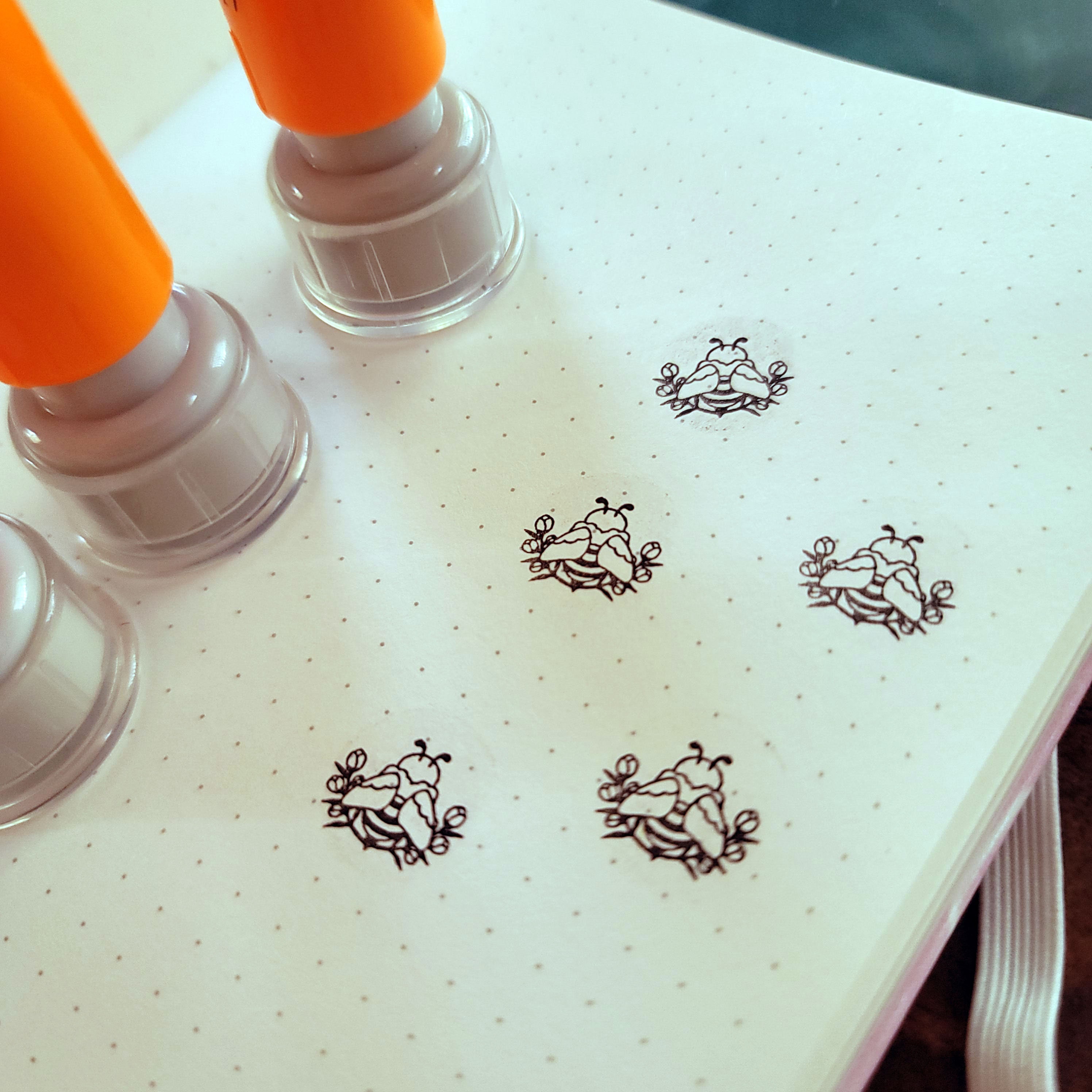 Bees & Flowers Self Inking Stamp - Etsy