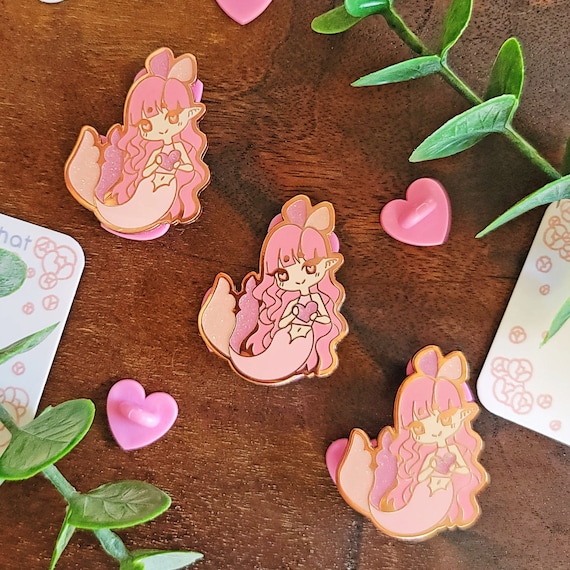 Blushing Mermaid Hard Enamel Pin | Etsy