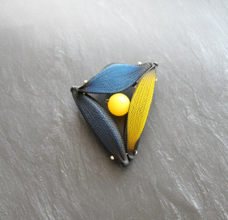 Yellow Blue Large Nylon Mesh Pin Pantone Brooch - Etsy UK