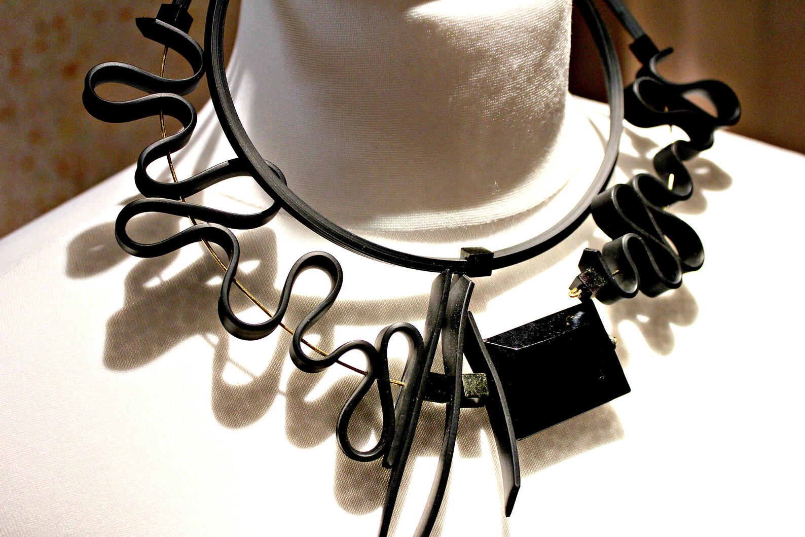 Black Contemporary Rubber Lace Necklace Statement Bib Party | Etsy