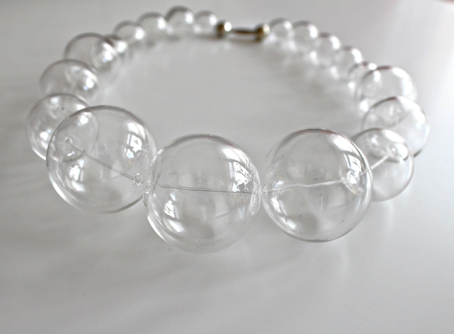 Clear Transparent Glass Oversize Bubble Sphere Necklace - Etsy