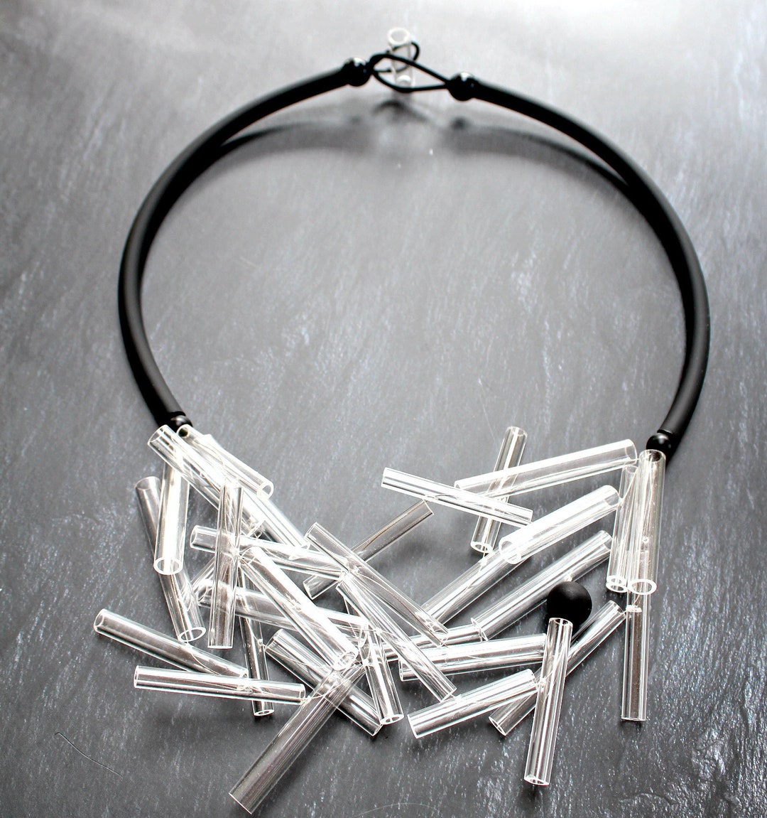 Stylish Transparent Clear Modern Lucite Translucent Necklace With ...