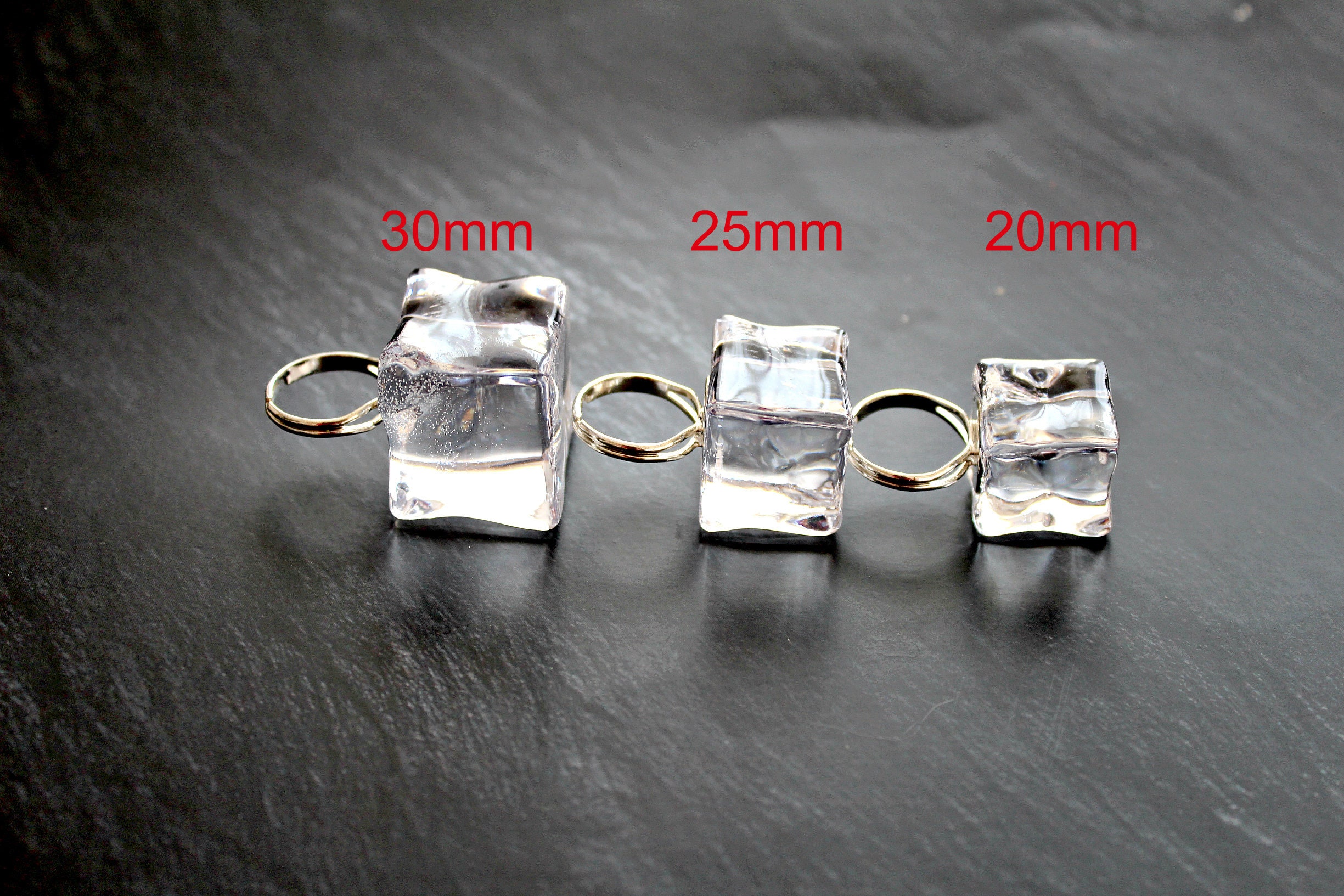 Clear Transparent Lucite Ice Cube Ring, Minimalist Translucent ...