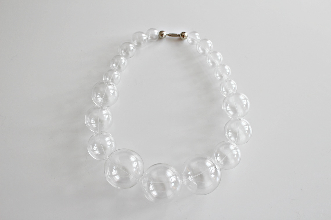 Clear transparent glass oversize bubble sphere necklace | Etsy