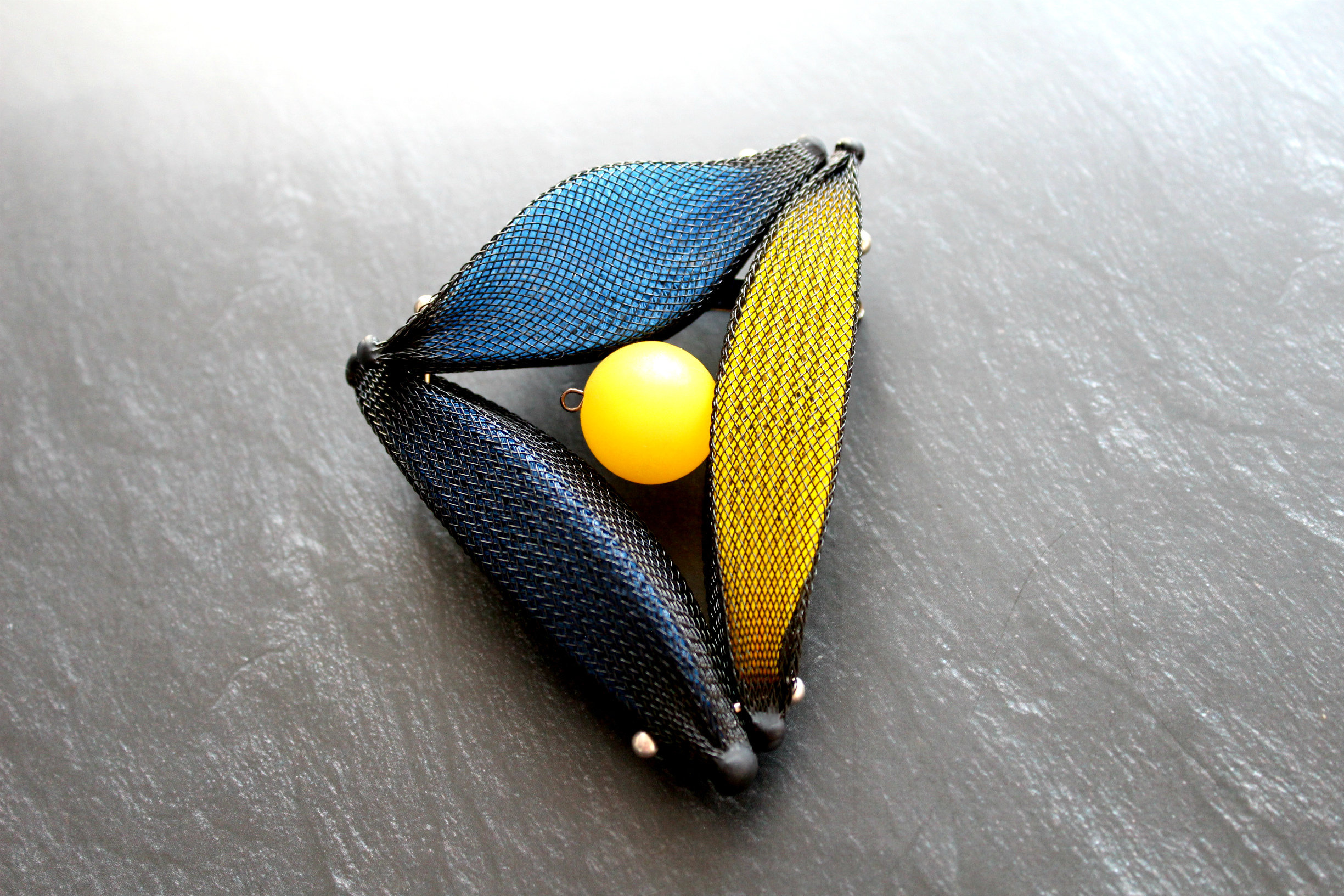 Yellow Blue Large Nylon Mesh Pin Pantone Brooch - Etsy UK