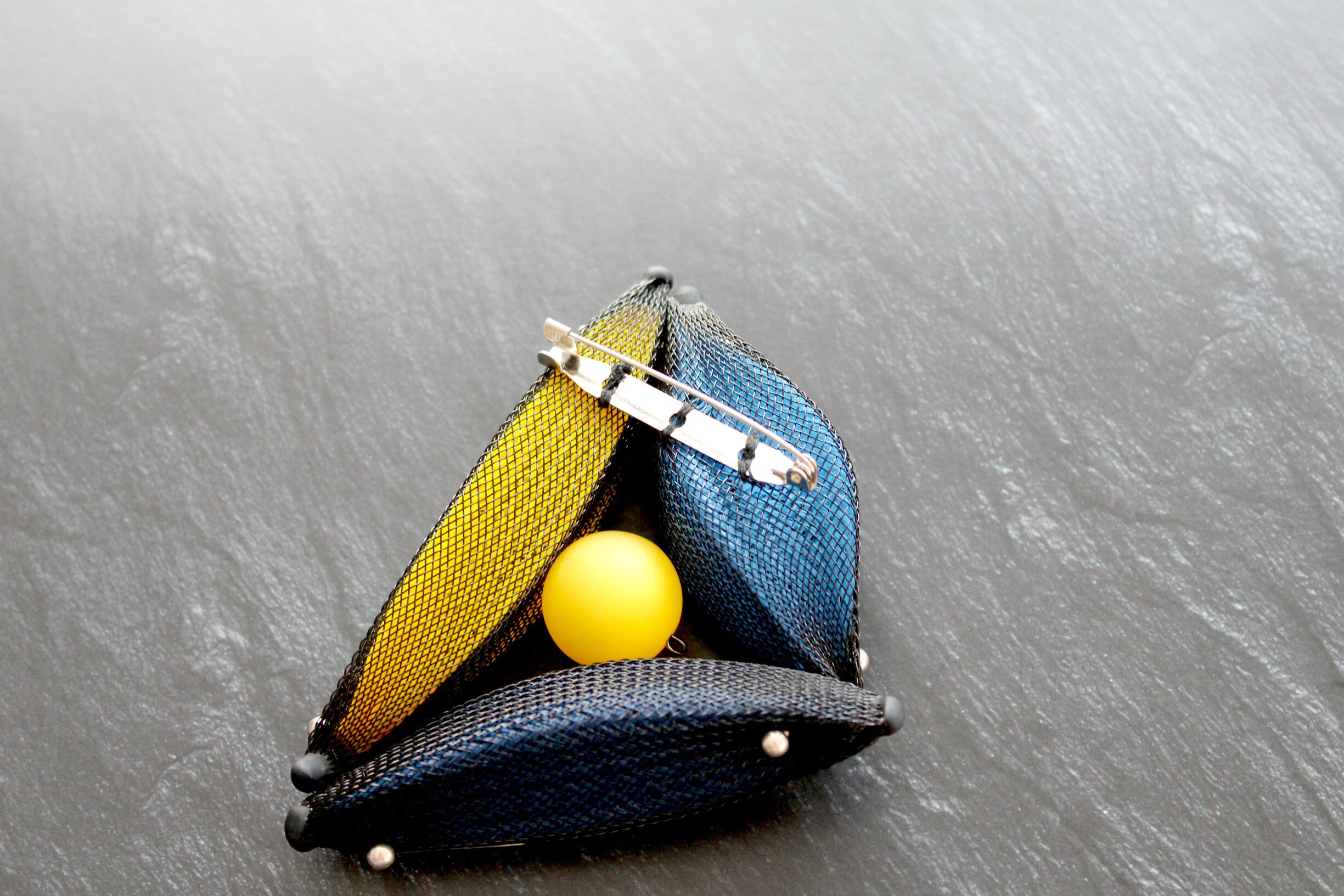 Yellow Blue Large Nylon Mesh Pin Pantone Brooch - Etsy UK