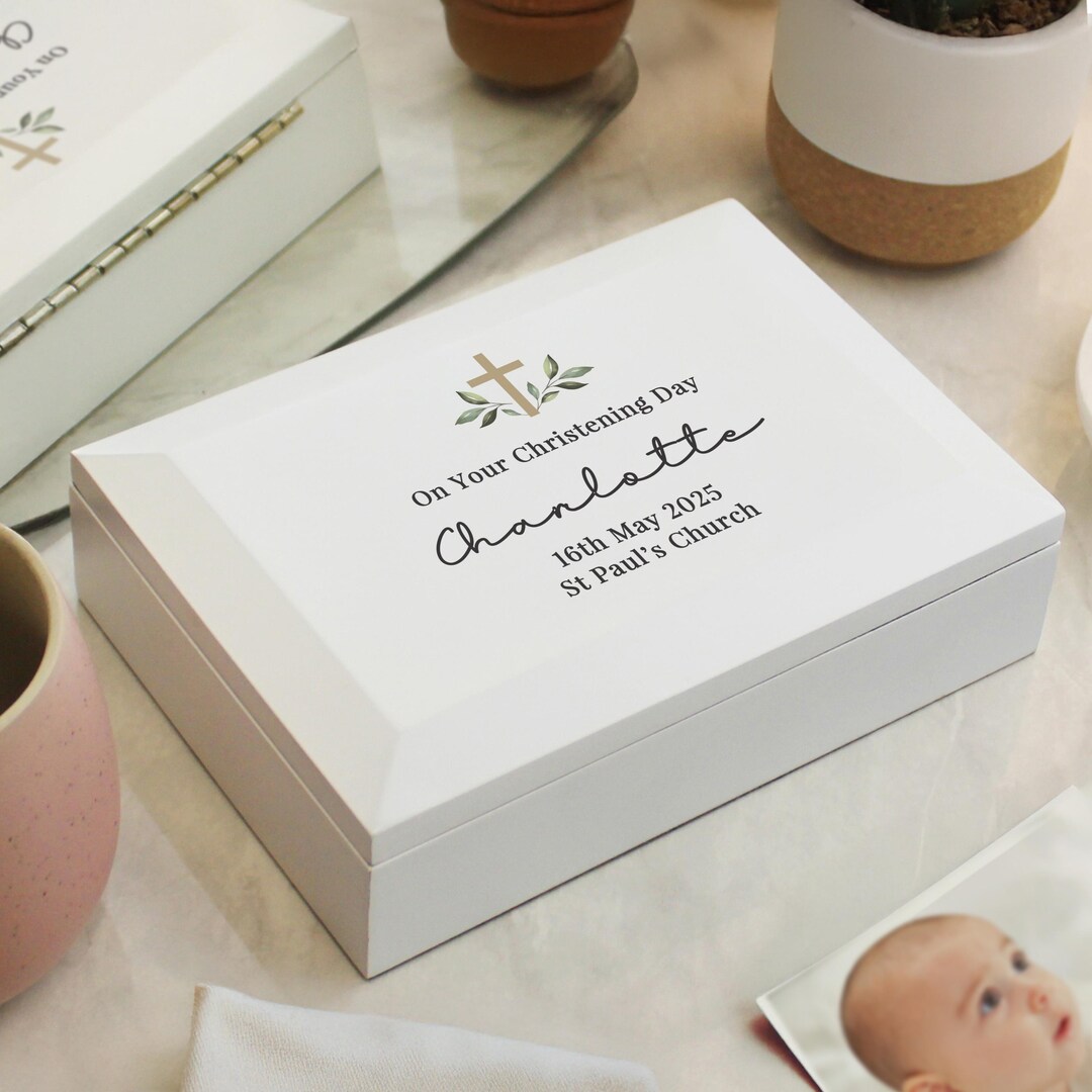 Personalised Holy Communion / Christening Wooden Jewellery Box ...