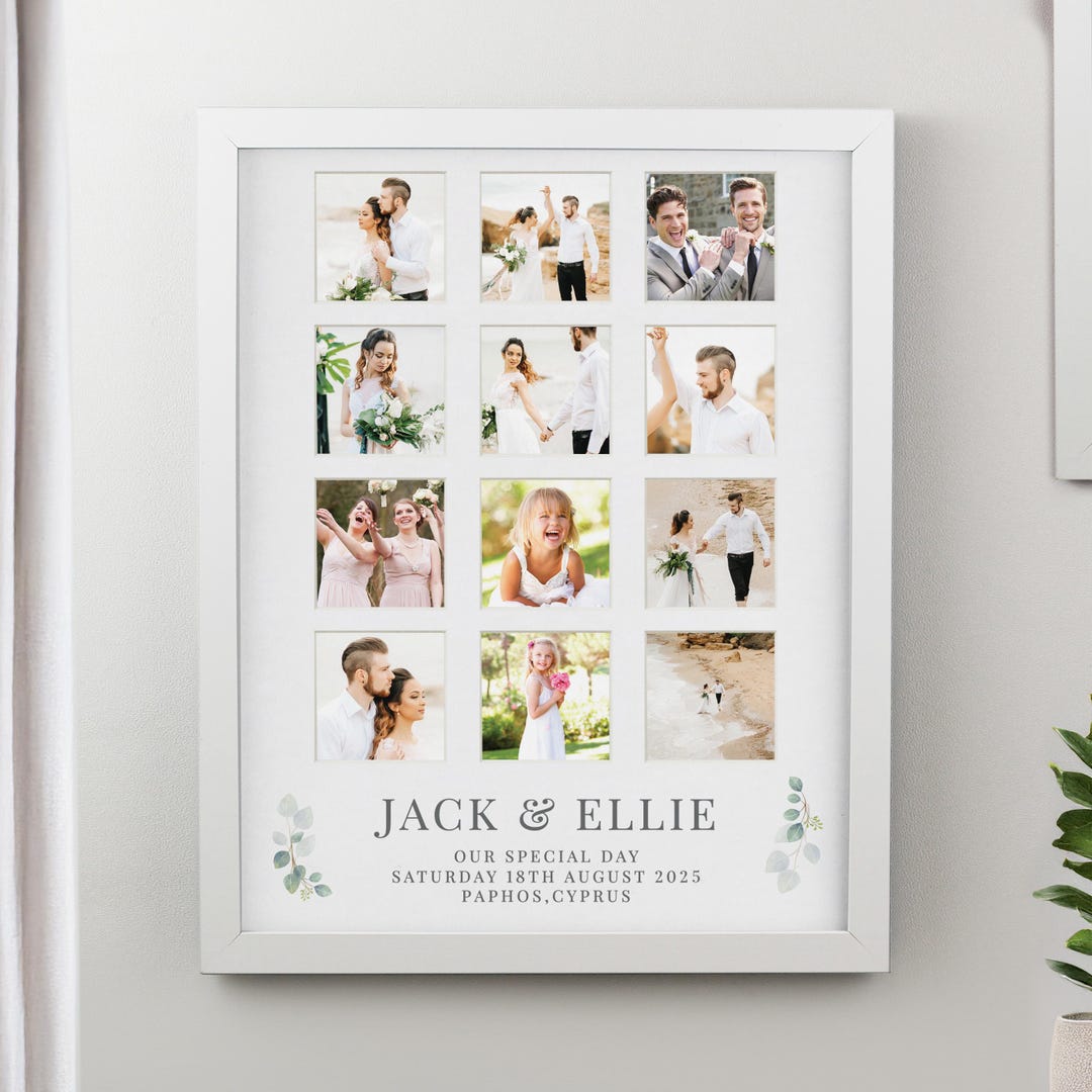 Personalised Wedding White Multi Photo Frame / Wedding Photo Gift ...