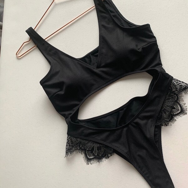 Black Monokini - Etsy