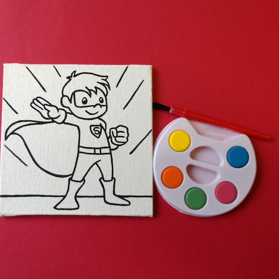 Superhero Paint Kit Superhero Party Favors Kids Party | Etsy