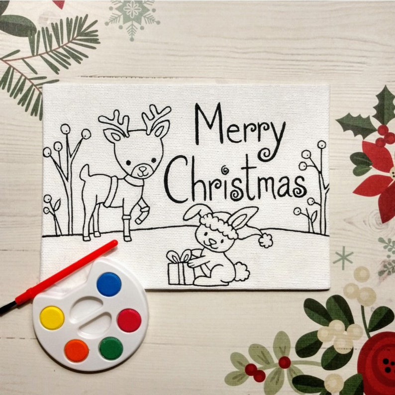 Make Your Own Christmas Card Kit Christmas Canvas Card - Etsy