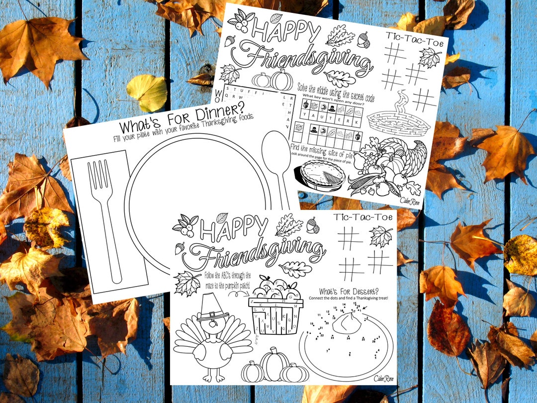 Friendsgiving Printable Coloring and Activity Pages - Printable ...