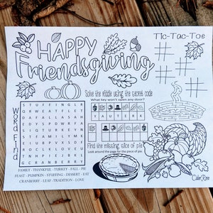 Friendsgiving Printable Coloring and Activity Pages - Printable ...