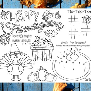 Friendsgiving Printable Coloring and Activity Pages - Printable ...
