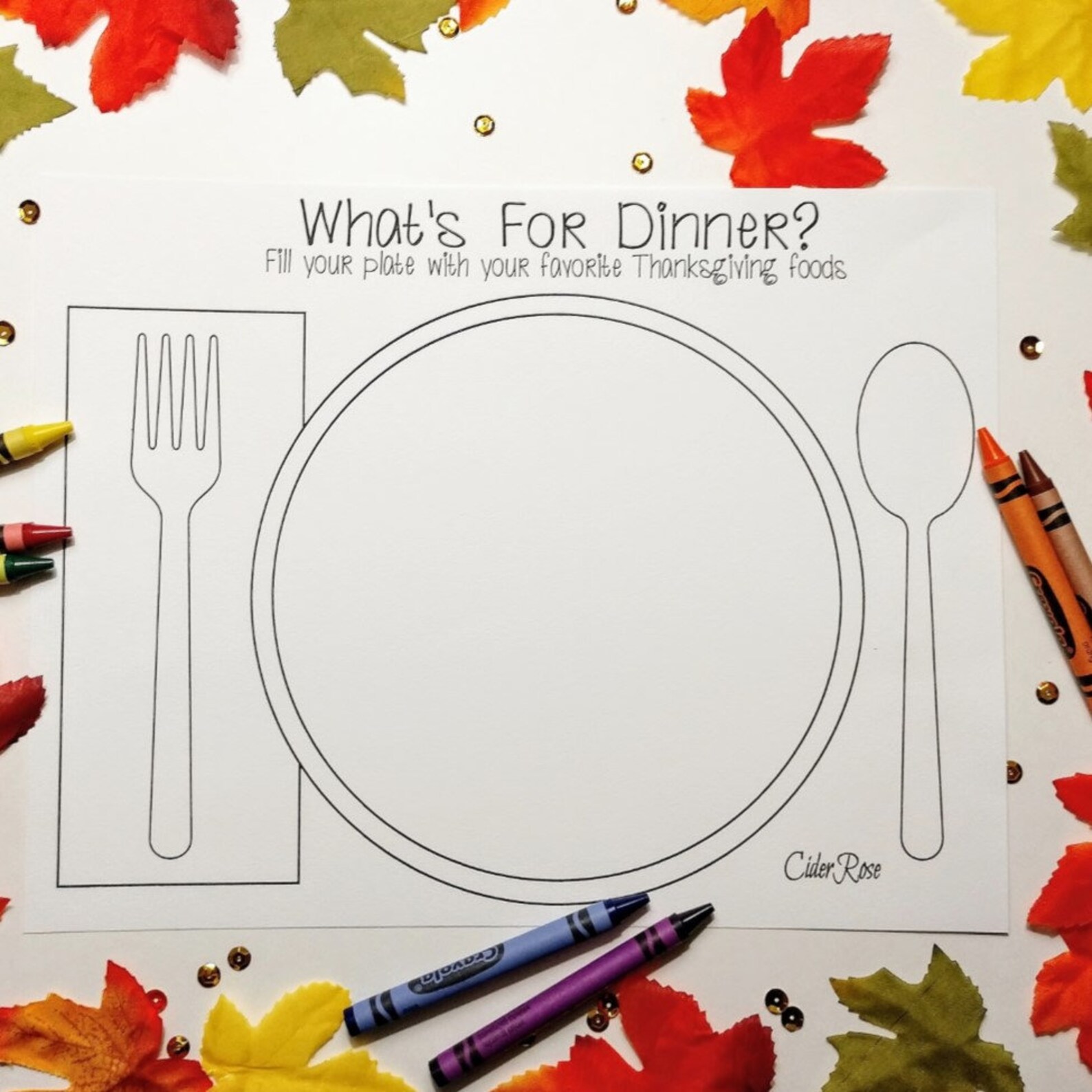8.5 X 11 Printable Thanksgiving Placemat Thanksgiving Favors - Etsy