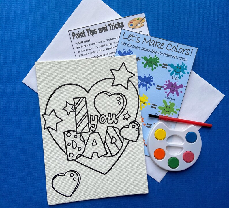 Father's Day Keepsake Card for Dad Paint Your Own - Etsy