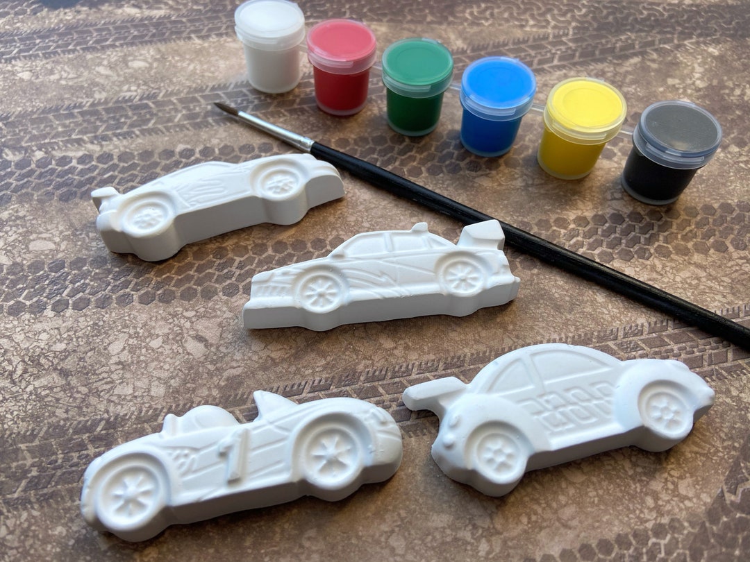 DIY Plaster Race Car Magnet Painting Kit: Kids Birthday Party Favors - Etsy