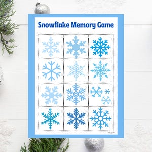 Kids Winter Snowflake Memory Game: Party Printables & Games - Etsy
