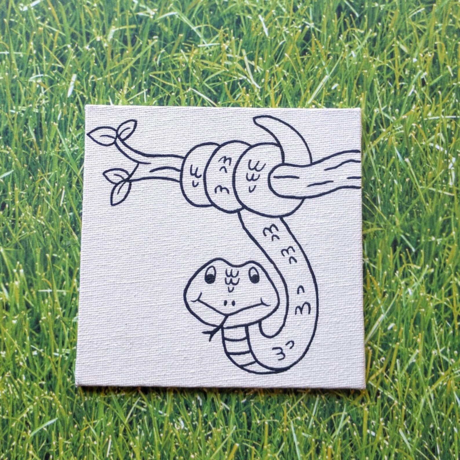 Snake Predrawn Canvas Set, Jungle Party, Kids Party Favors - Etsy