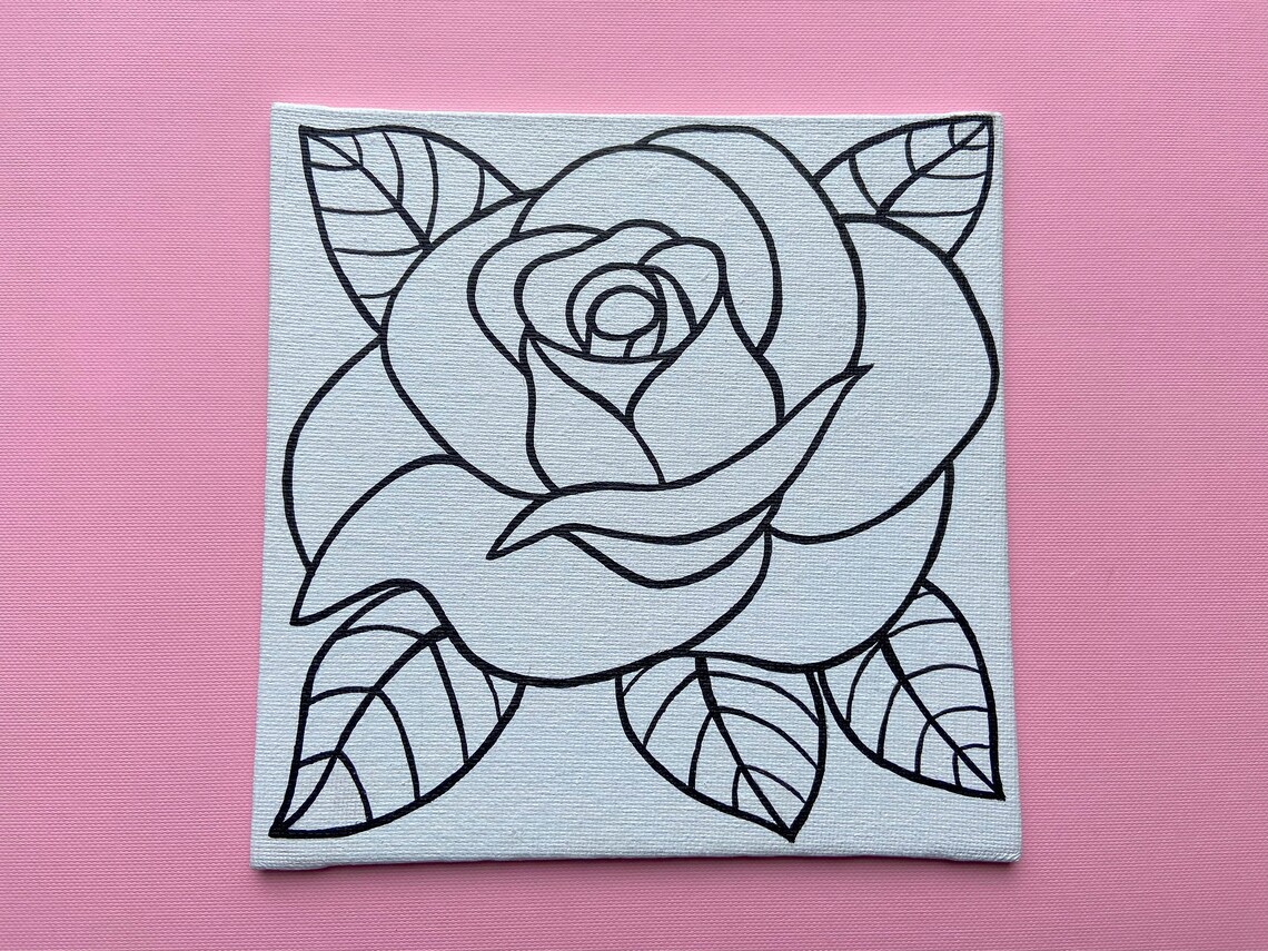 Rose Canvas to Paint, Watercolor Paint Set - Craft Kit for Adults - Etsy