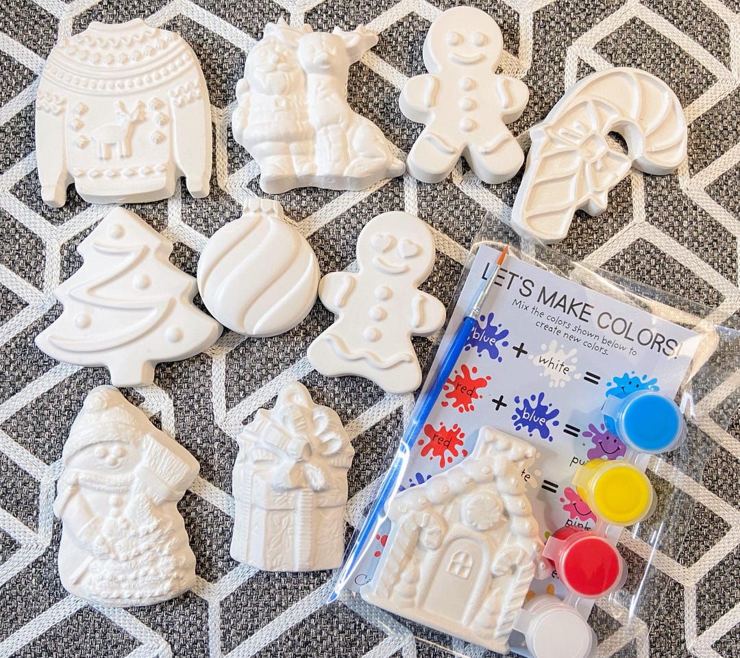 Holiday DIY Plaster Magnet Craft Kit for Kids' Party Fun - Etsy